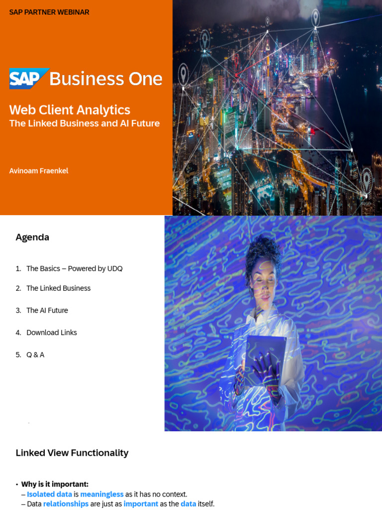 Webinar SAP Business One Web Client Alalytics - The Linked Business and The AI Future | PDF ...