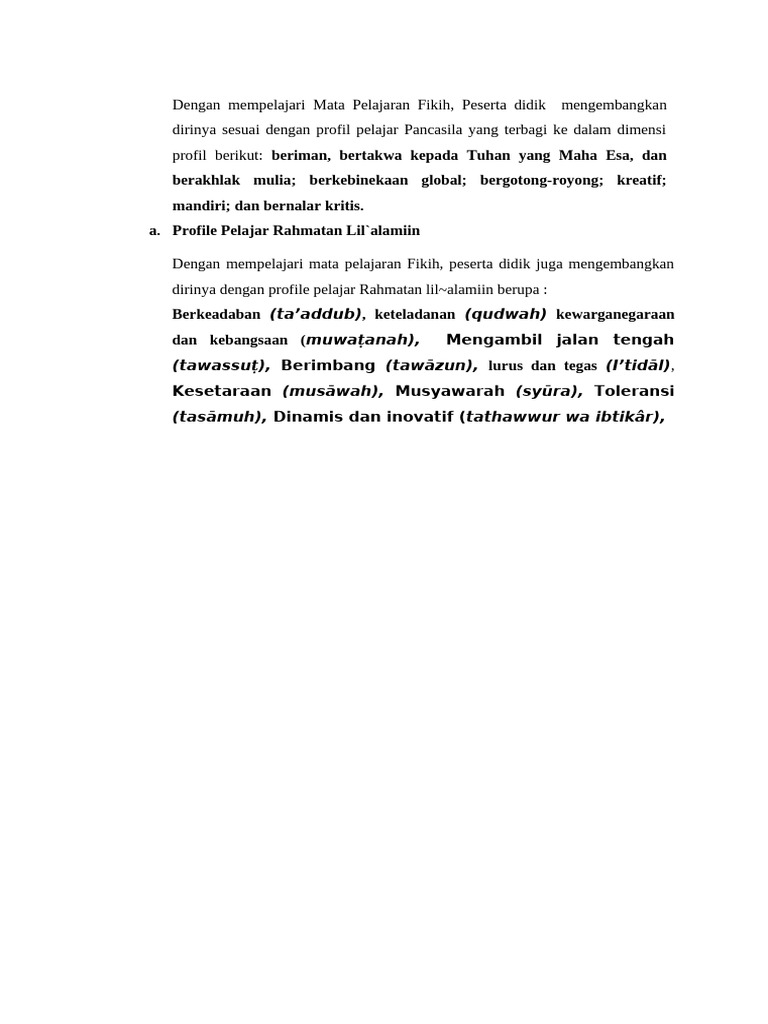 Dimensi Profile Pancasila Dan Rahmatan Lil Alamiin | PDF
