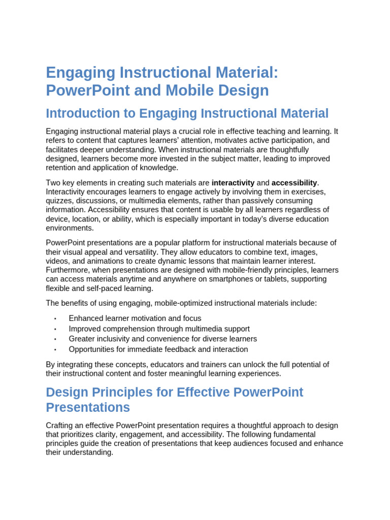 Engaging Mobile-Friendly PowerPoint Design | PDF | Multimedia | Learning