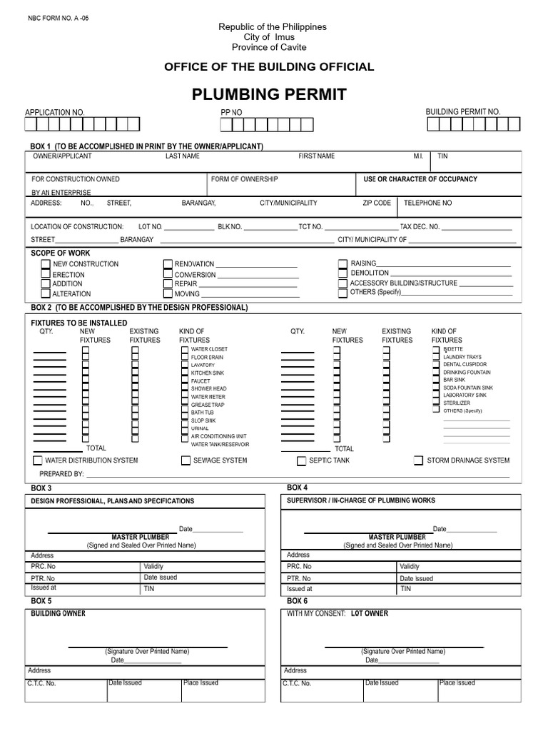 04 Plumbing Permit (Front) | PDF