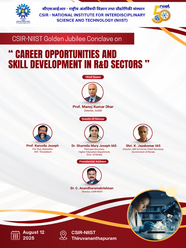 Program Schedule Brochure Career Opportunities in R&D Sectors and Skill ...