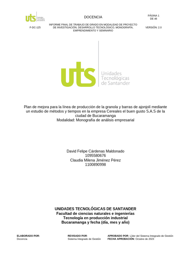 F-DC-125 Informe Final Trabajo Grado Modalidad Proyecto de Investigación, Desarrollo Tecnológico ...
