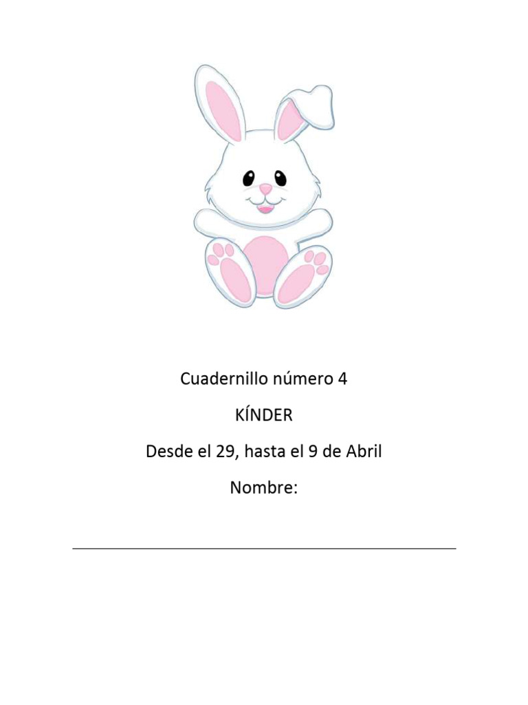 CUADERNILLO-Actividades Conejito y Cuerpo Humano 2025 | PDF