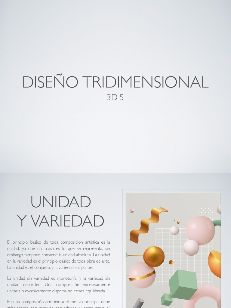 Unidad y Variedad (Diseño Tridimensional) | PDF