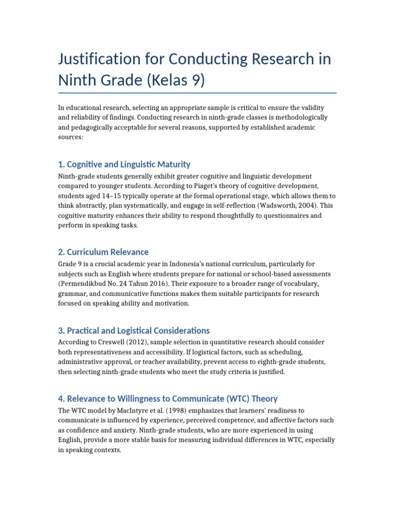 Justification Research Kelas9 | PDF | Cognitive Psychology | Cognition