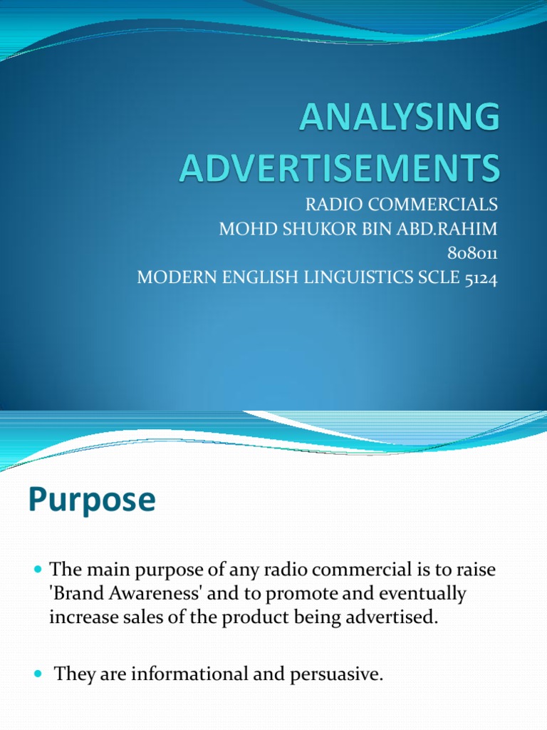 Analysing Advertisement | PDF | Pizza | Advertising