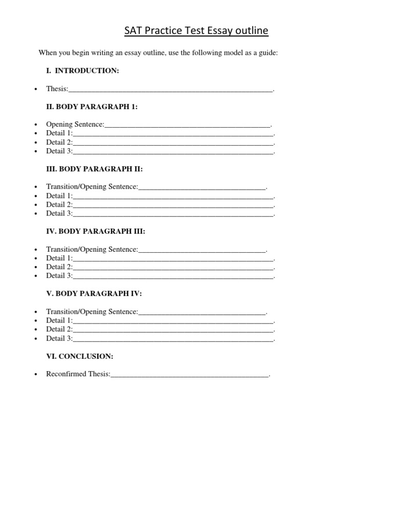 SAT Essay Outline Template | PDF | Career & Growth | Business