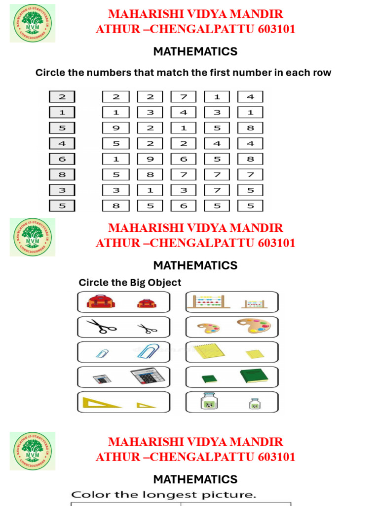 Mathematics Activities for Kids | PDF