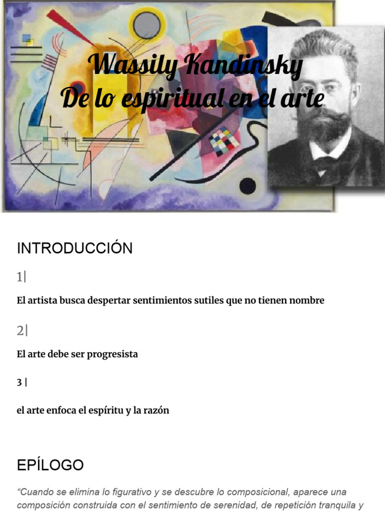 Wassily Kandinsky - de Lo Espiritual en El Arte | PDF | Wassily ...