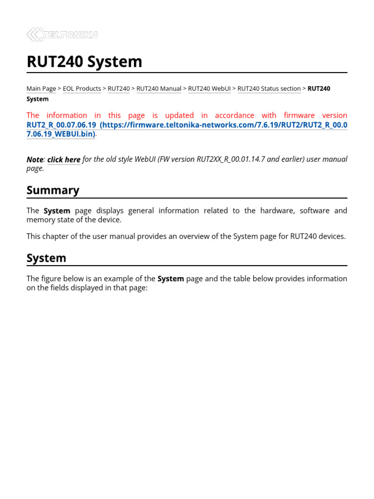 RUT240 System Overview and Specs | PDF | Local Area Network | Office ...