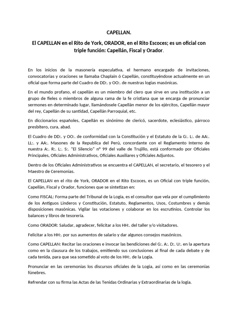 Capellan | PDF