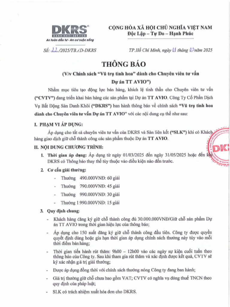 2025.03.01 - Chuong Trinh Vu Tru Tinh Hoa - TT Avio - Thuong Booking | PDF