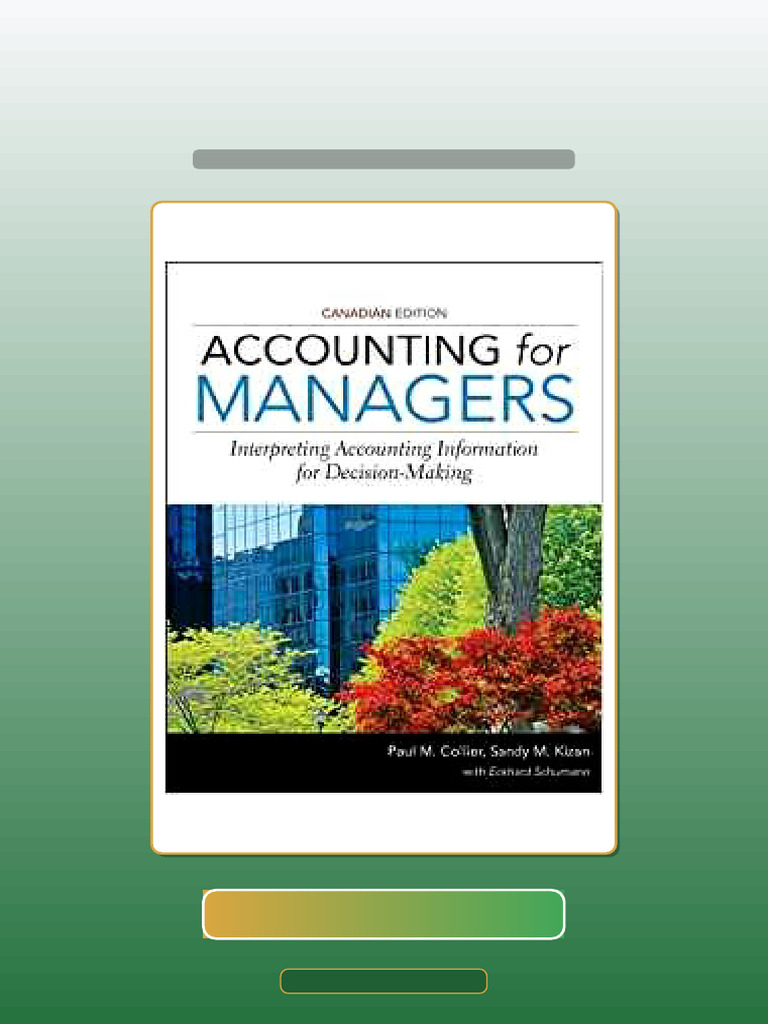 Accounting For Managers 1st Canadian Edition Paul Collier Ebook and ...