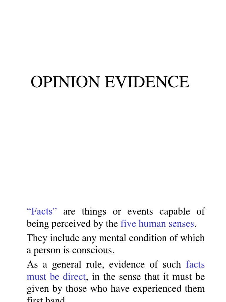 Opinion Evidence | PDF | Evidence (Law) | Expert Witness