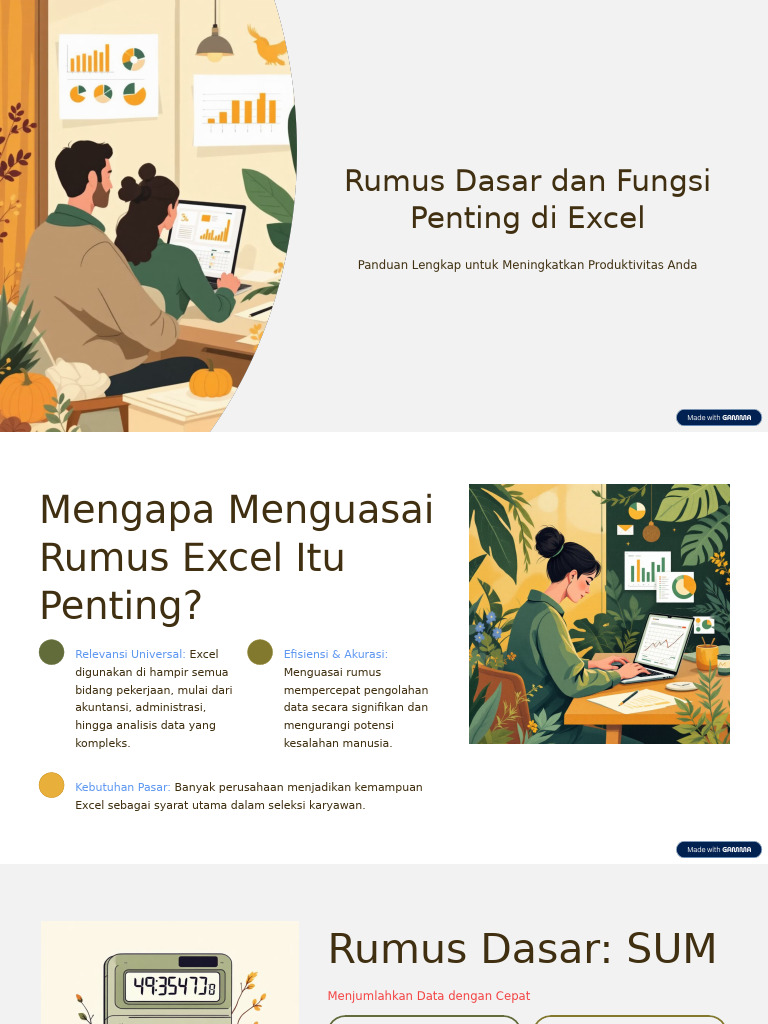 Rumus Dasar Dan Fungsi Penting Di Excel | PDF