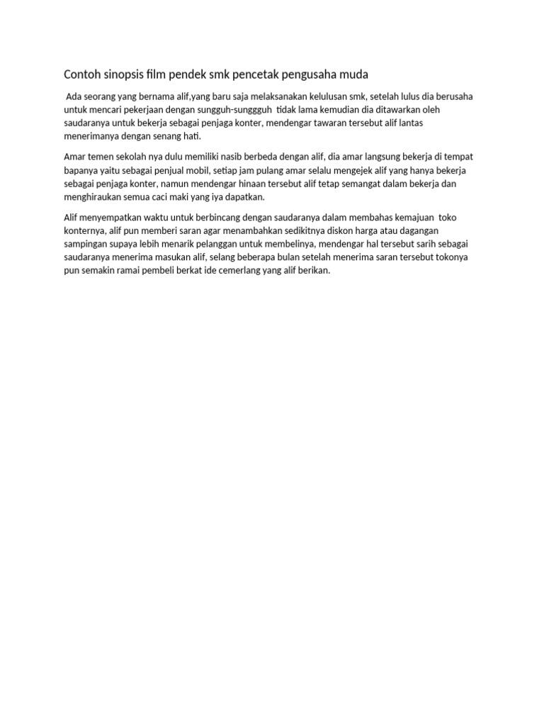 Contoh Sinopsis Dirga | PDF