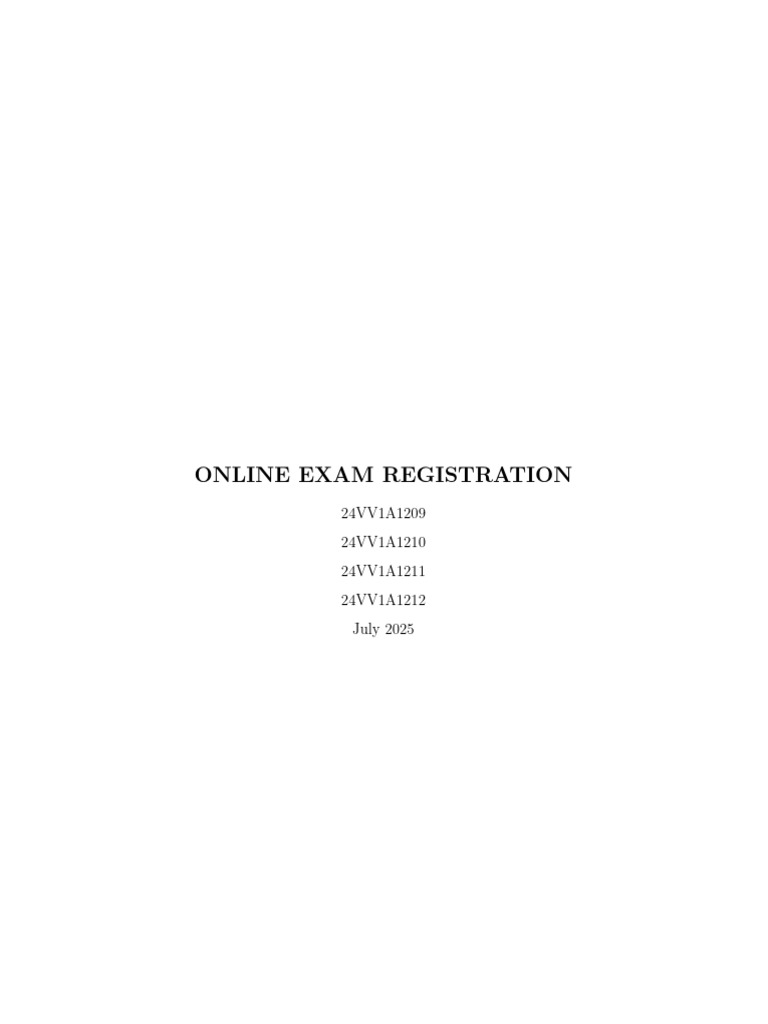 Online Exam Registration System Guide | PDF | Databases | Use Case