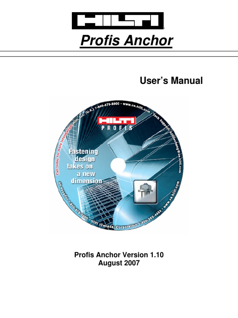Profis Anchor User Manual 1.10 | PDF | Icon (Computing) | Bending