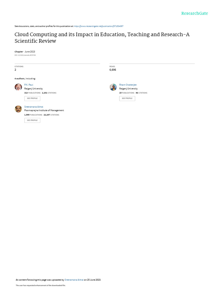 29 CloudComputinginEducation-PaulSSRN | PDF | Cloud Computing | Educational Technology