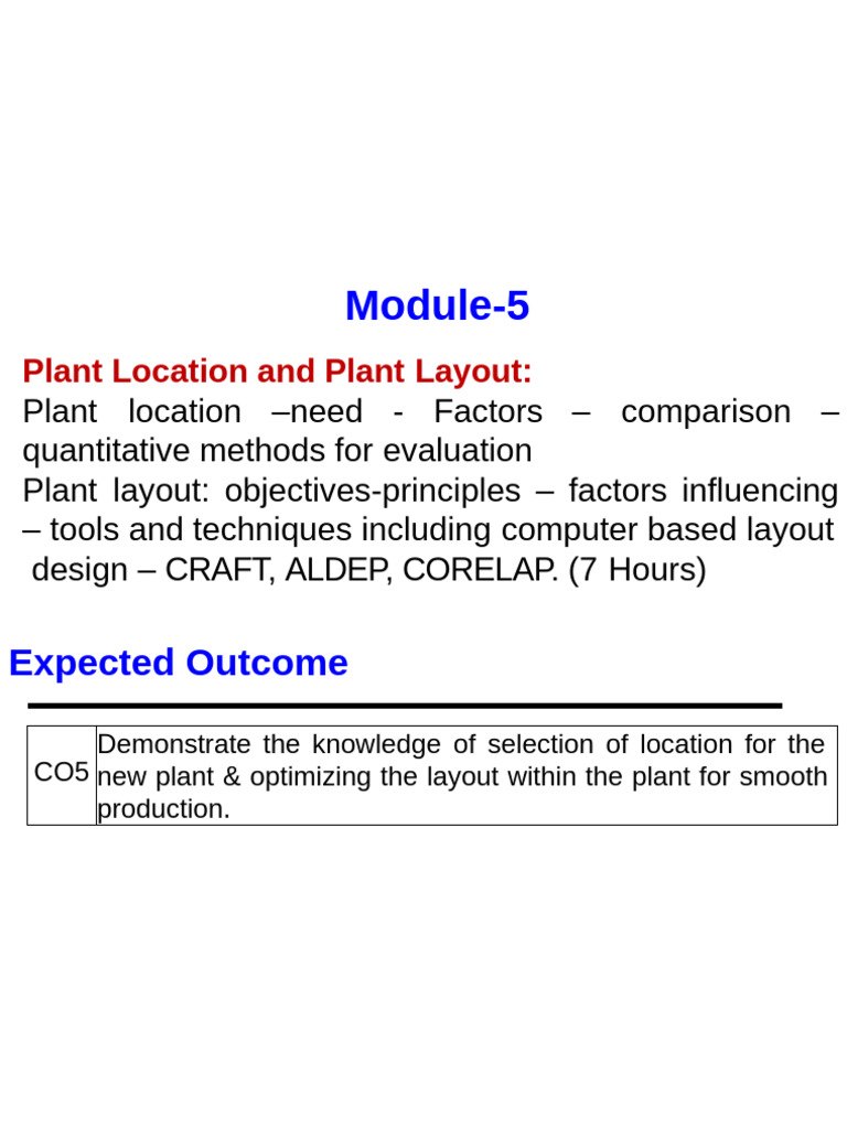 Plant Location and Layout Optimization Guide | PDF | Cost Of Living ...