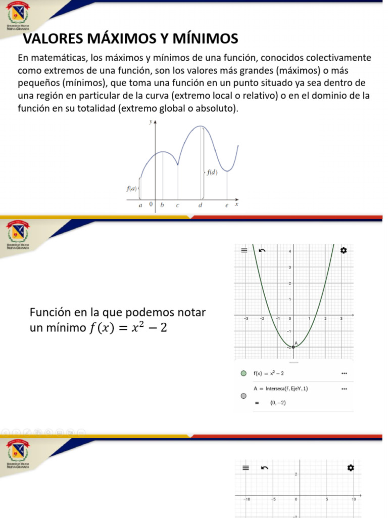 Máximos y Mínimos en Funciones Matemáticas | PDF | Función (Matemáticas ...