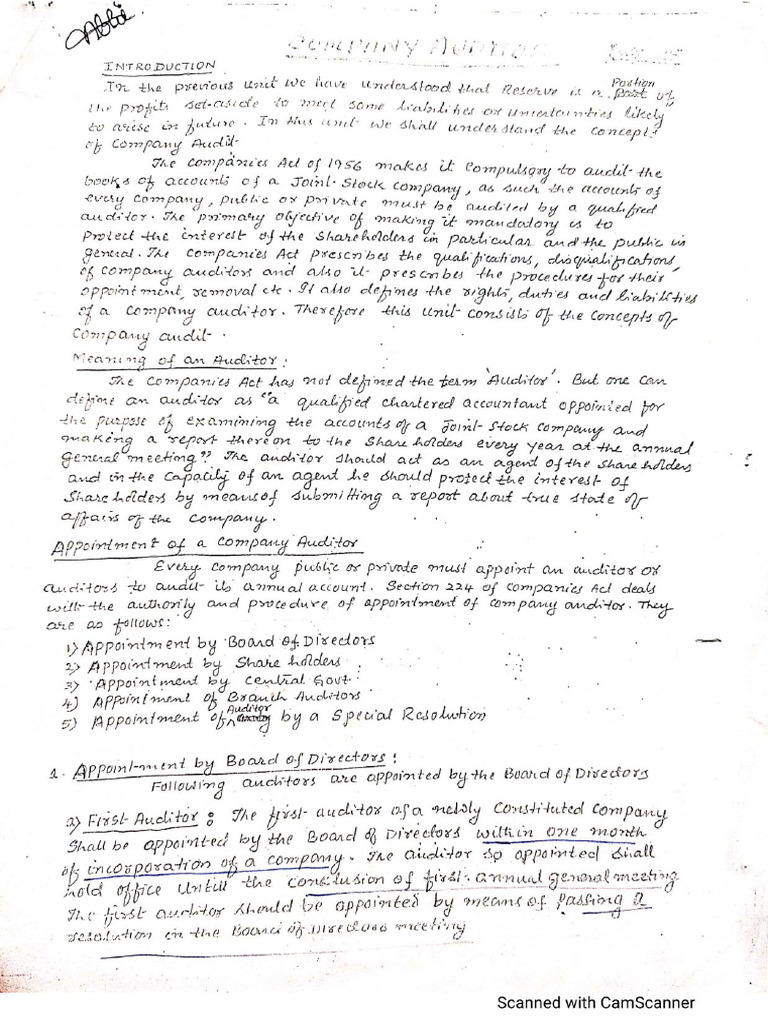 Unit - 4 Company Audit | PDF