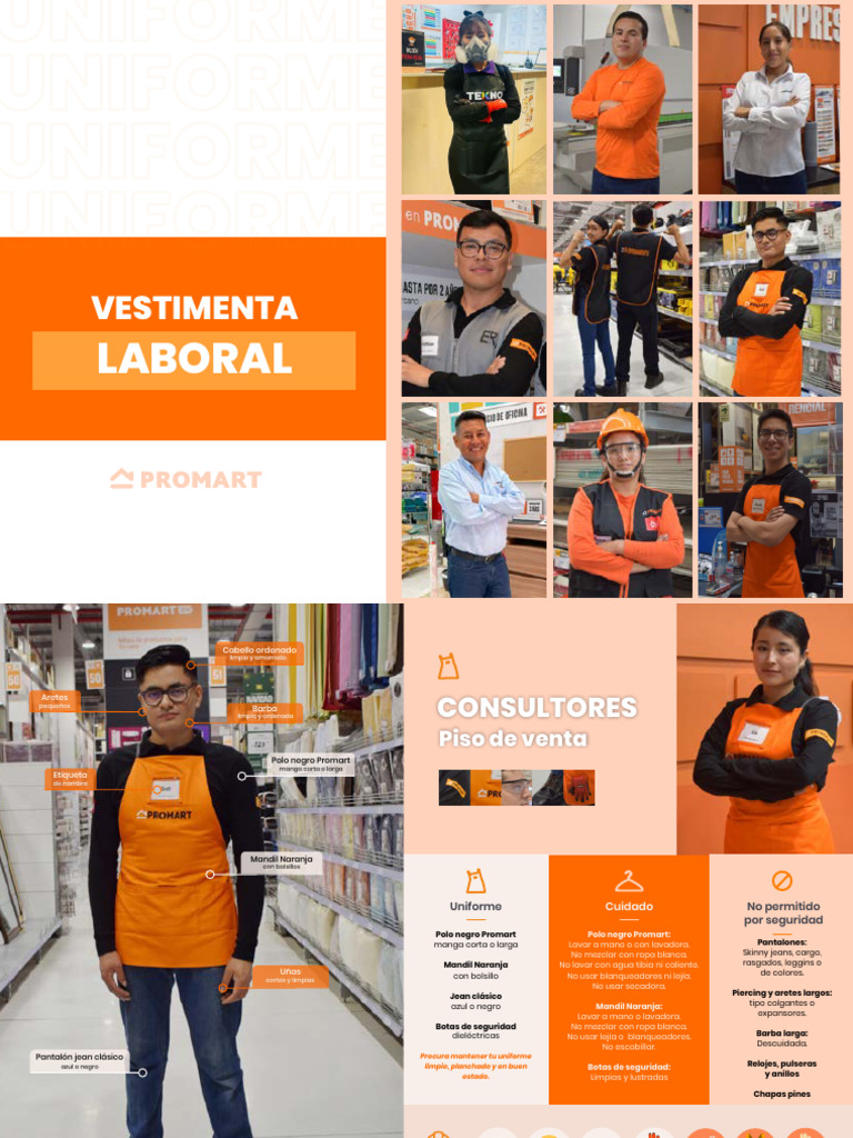 Uniforme Laboral Promart 2025 | PDF | Pantalones | Secadora de ropa