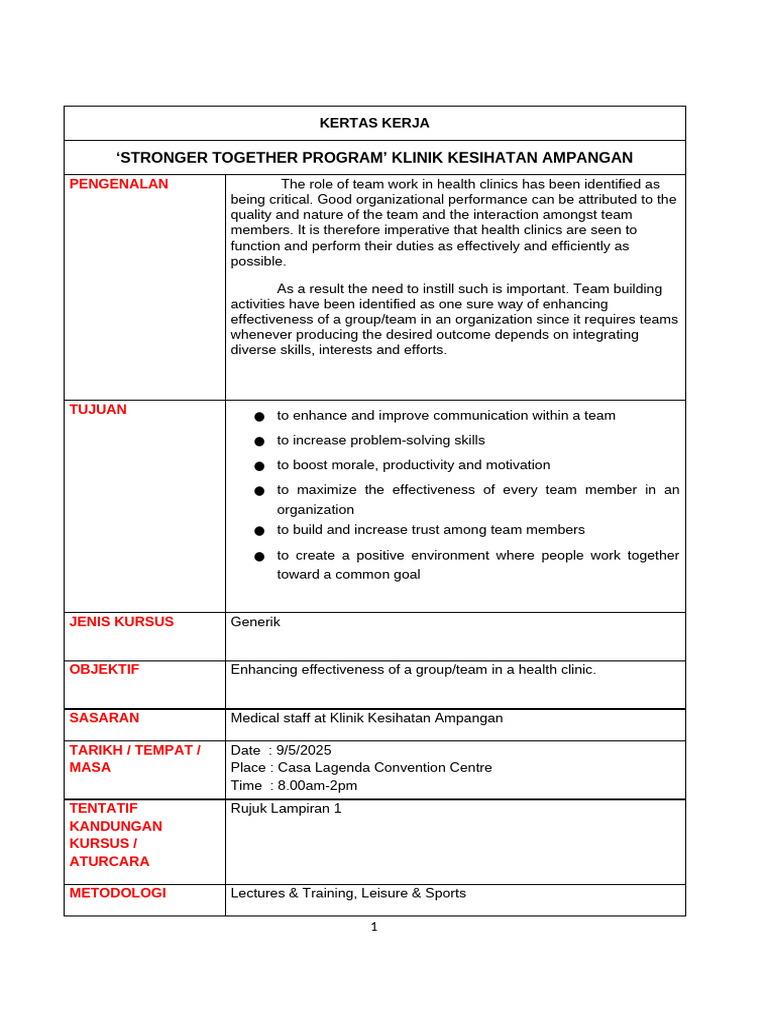 Paperwork Team Building KKA 2025 | PDF | Behavior Modification | Behavioural Sciences