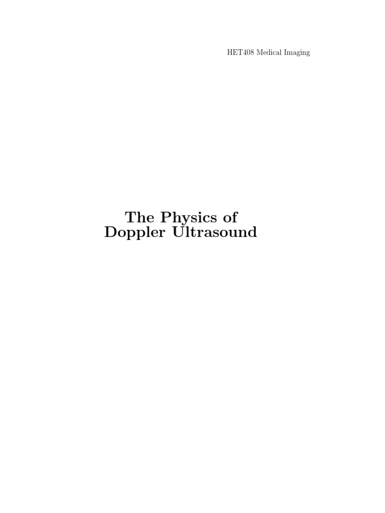 Doppler Ultrasound Physics | PDF | Medical Ultrasound | Doppler Effect