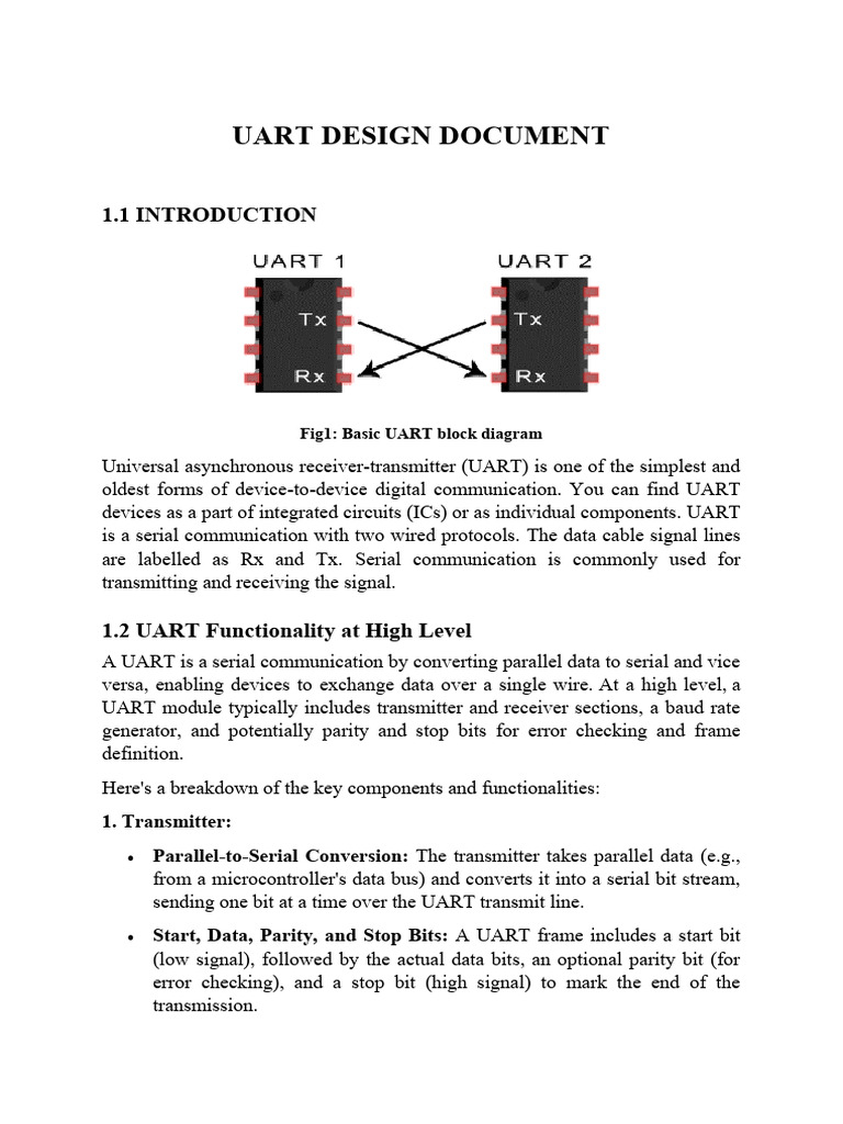 UART Design and Functionality Overview | PDF | Information And ...
