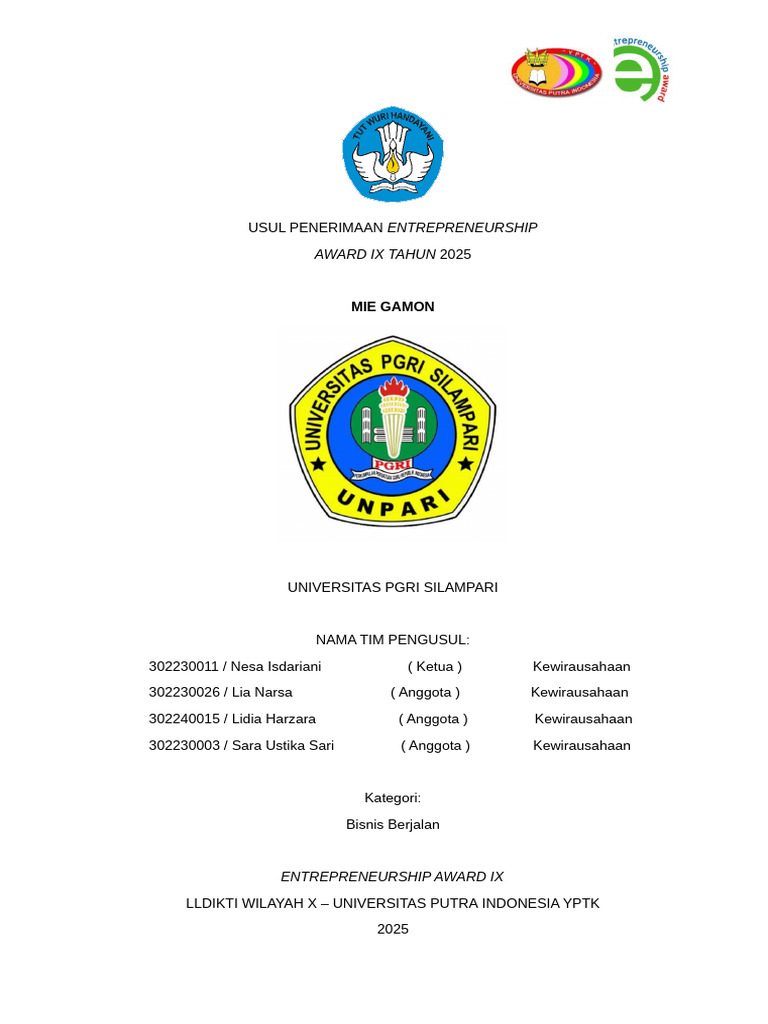 Proposal Ea Mie Gamon 2025 | PDF