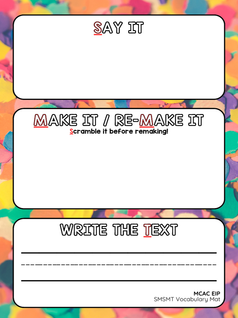 SMSMT Vocabulary Mat | PDF