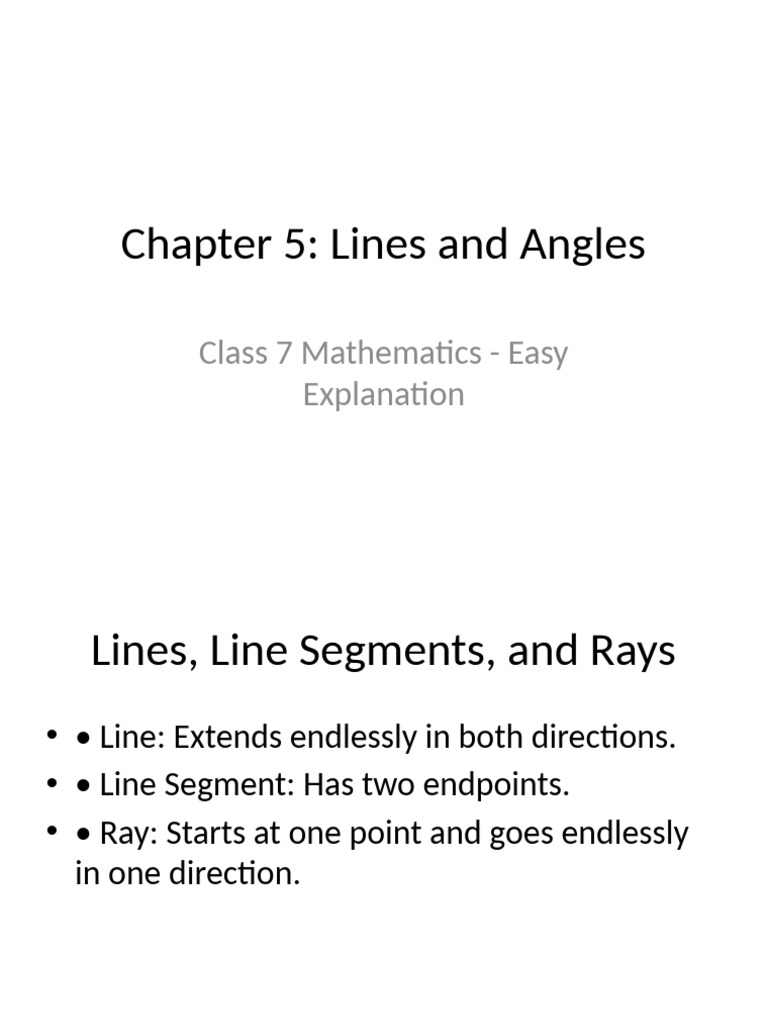 Lines and Angles Presentation | PDF