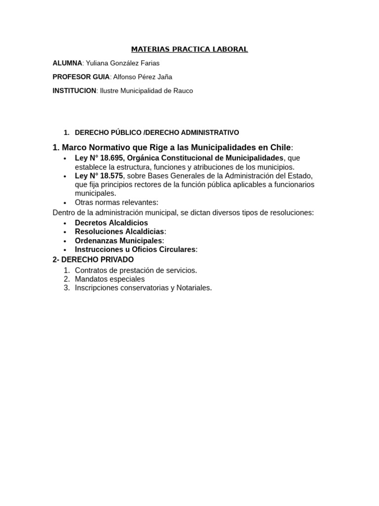 Materias Practica Laboral | PDF