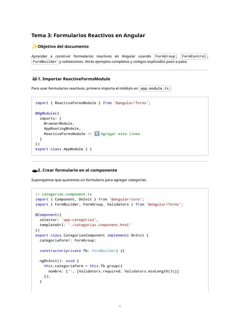 3 Angular Formularios Reactivos | PDF | Ingeniería de software | Informática