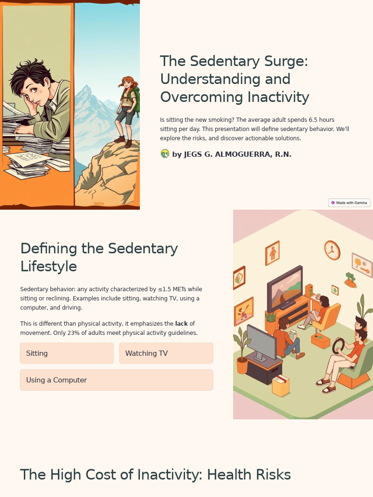 Overcoming Sedentary Lifestyle Risks | PDF | Sedentary Lifestyle ...
