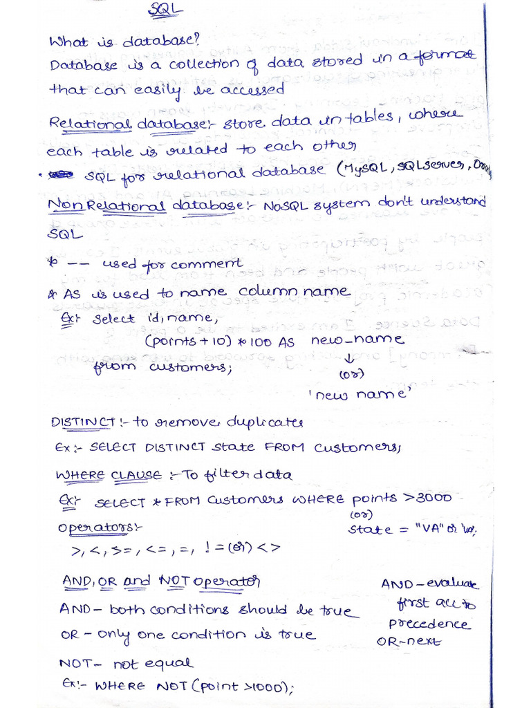 SQL Handbook For Preparation | PDF