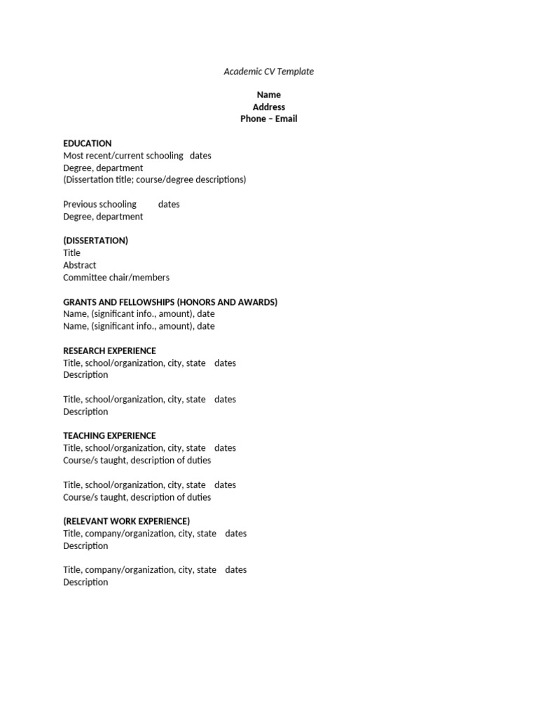 Academia CV Template | PDF