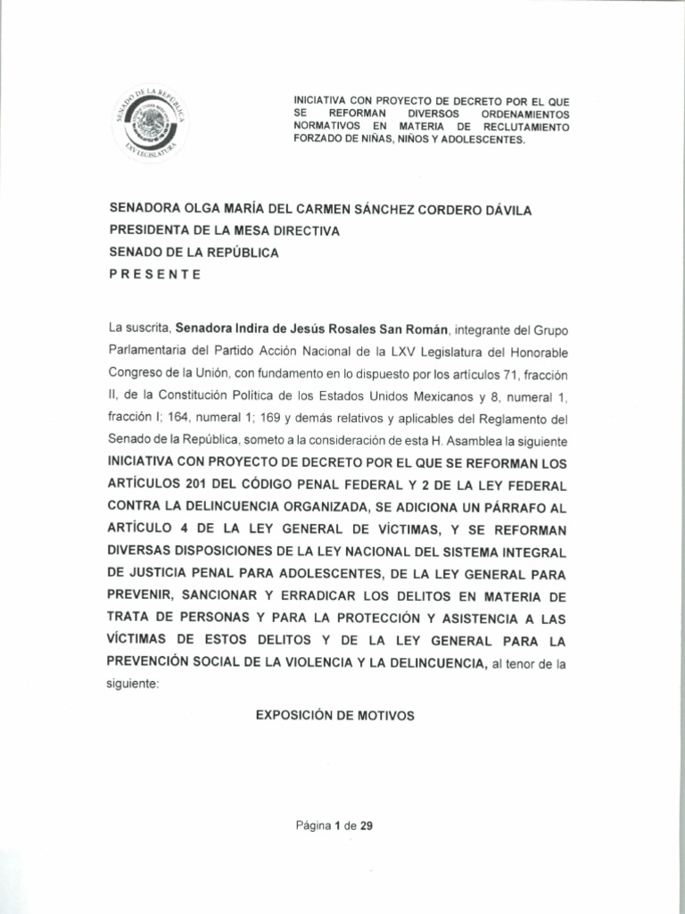 Iniciativa Pan Sobre Reclutamiento de Nna | PDF | Crimen organizado | Trata de personas