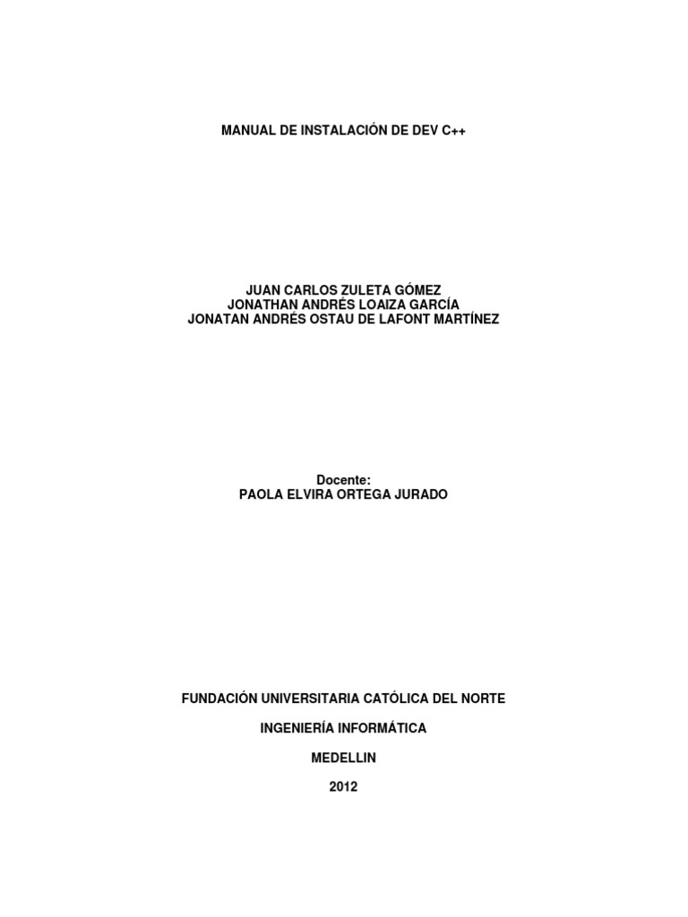 Manual de Instalacion de DEV-C++ | PDF | Programa de computadora ...