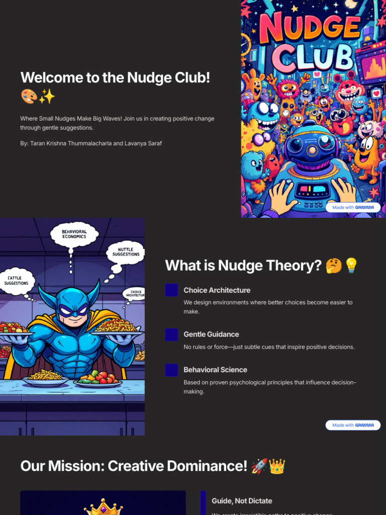 Nudge Club: Small Changes, Big Impact | PDF | Cognition | Applied ...