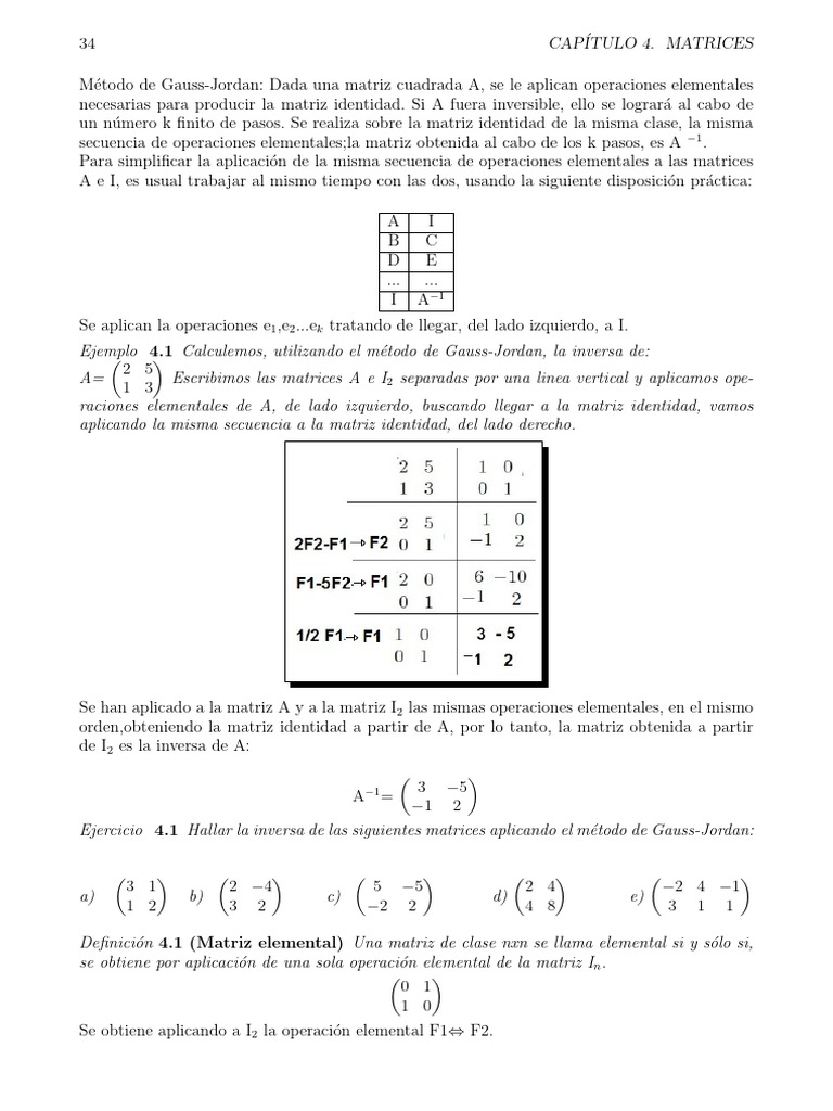 Gauss Jordan 2023 Matrices | PDF | Matriz (Matemáticas) | Funciones y ...