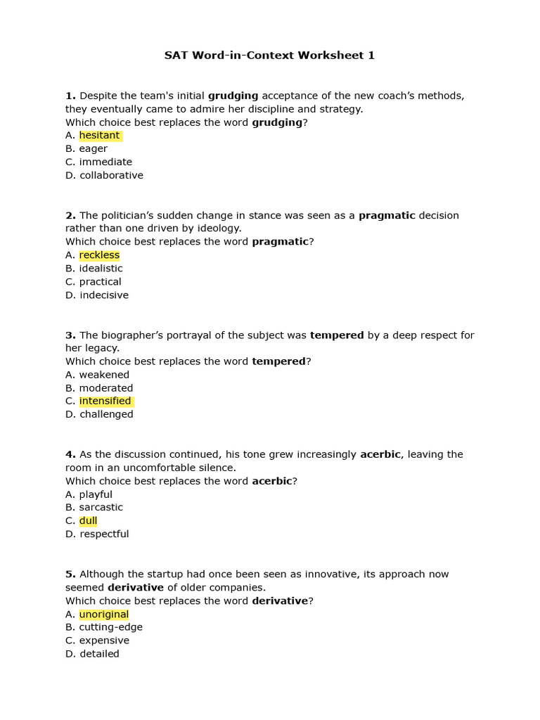 Word in Context 1 | PDF