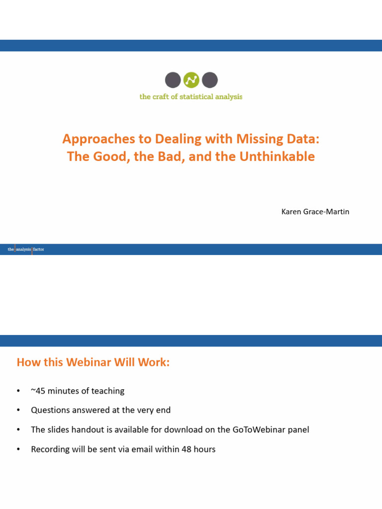 Approaches To Missing Data Handout | PDF | Statistical Theory | Statistics