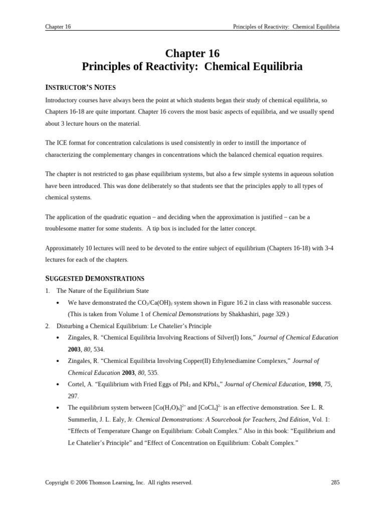 Cap 16 Equilíbrio Químico (1) (1) | PDF | Chemical Equilibrium ...