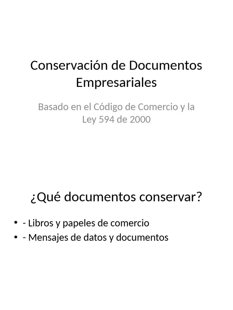 Conservacion Documentos Empresariales | PDF