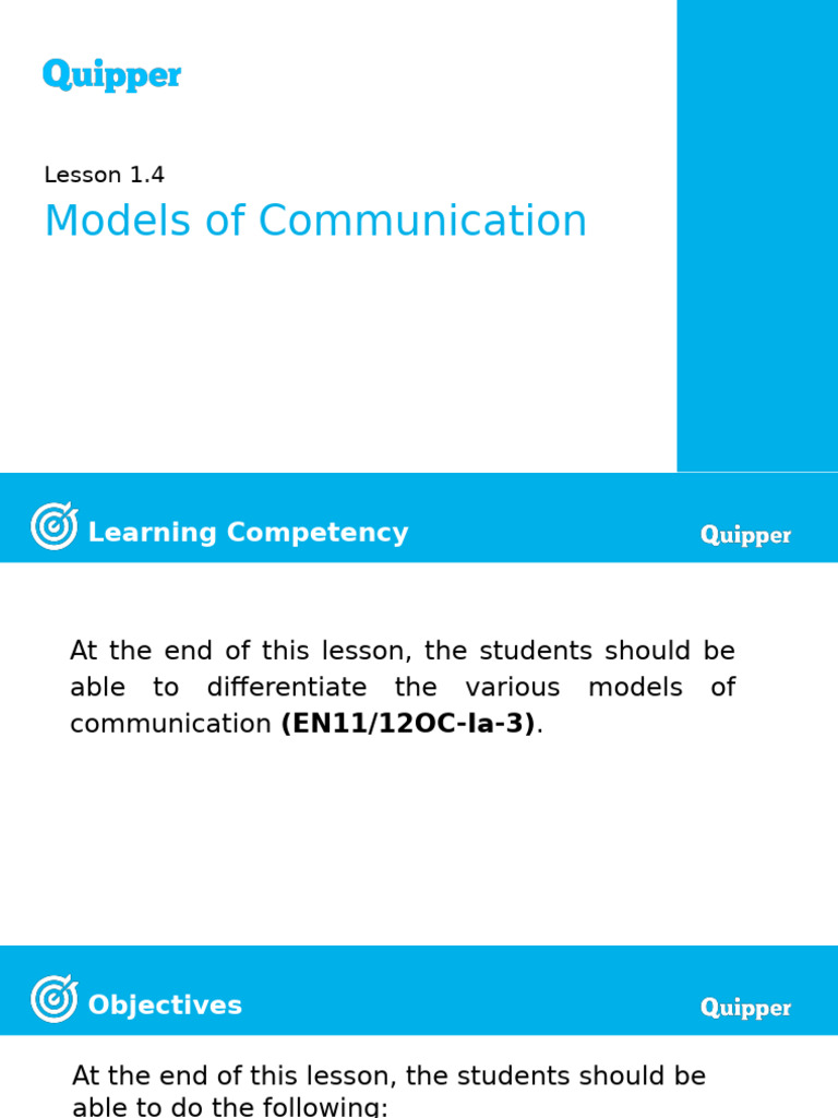 Models of Communication PPT | PDF | Communication | Psychological Concepts