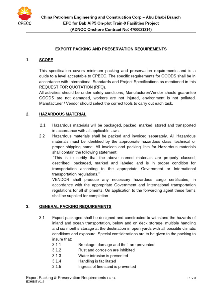 Export Packing Requirements Overview | PDF | Pallet | Dangerous Goods