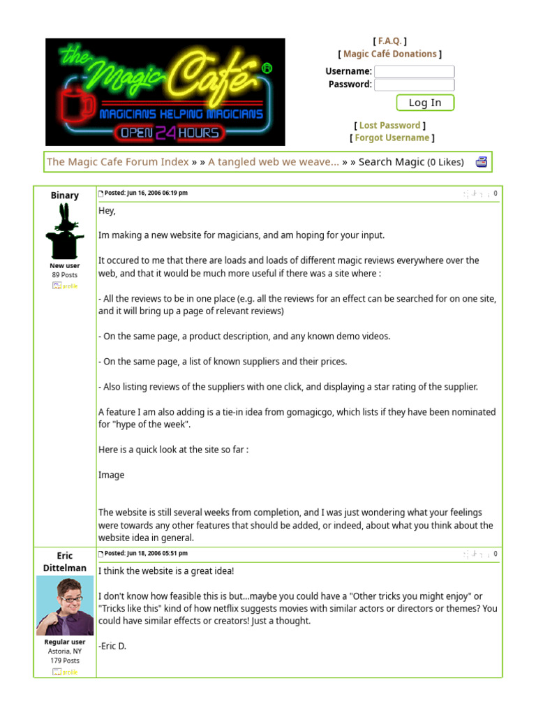 The Magic Cafe Forums - Search Magic | PDF | World Wide Web | Internet ...
