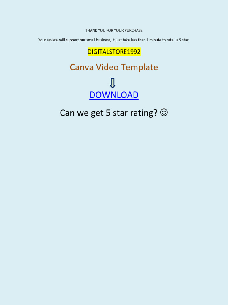 Canva Video Template | PDF